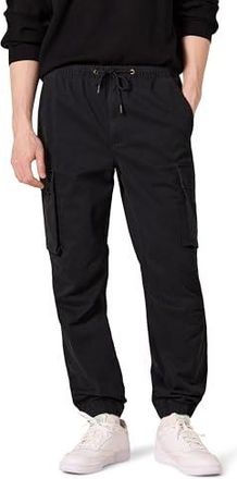 Amazon Essentials Pantalon de Jogging Cargo à Coupe Classique avec Cordon de Serrage Homme, Noir, XS