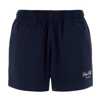 Sporty & Rich Femme, Sport, Bleu, Taille: 44 FR Shorts &agrave; Cordon de Serrage Brod&eacute;s du Logo