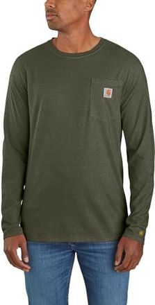 Carhartt Work in Progress Force T-Shirt à Manches Longues et Poche Coupe décontractée dutilité Professionnelle, Basilic Heather, Taille M Homme