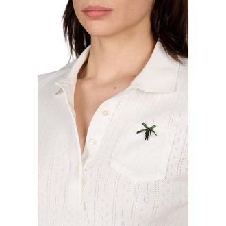 Lacoste Polo &agrave; maille pointelle en coton