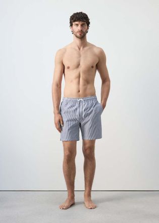 Mango Maillot de bain effet seersucker bleu marine fonc&eacute; - Homme - XS - MANGO MAN
