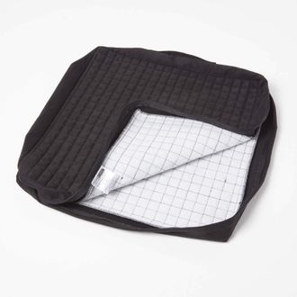 Homescapes Waschbarer Sitzkissenbezug 50x50x10 cm, Sitzkissen-Bezug schwarz, wattierter Velours-Bezug passend Sesselkissen