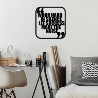 Hanah Home Stylish Black Decorative Metal Wall Accessory, 50 x 50 cm | 100% Metal, 1.5 mm Thickness | Lightweight 1.18 kg | Perfect for Modern Home Decor