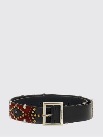 Golden Goose Ceinture Sierra en cuir clout&eacute; avec boucle grav&eacute;e