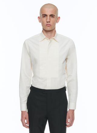 Fursac Chemise &agrave; plastron &eacute;crue en coton - Taille 38 - Homme