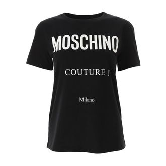 Moschino Couture Label Kurzarm T-shirt - - Tops - Damen - Schwarzk - S