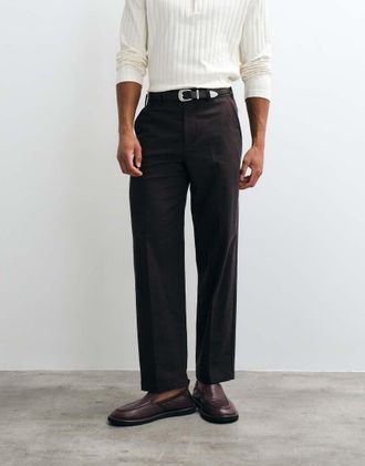 Arket Pantalon en coton pliss&eacute; - Marron