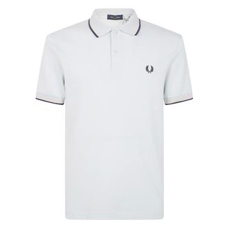 Fred Perry Homme, Tops, Blanc, Taille: 2XL M3600 Twin Tipped Shirt