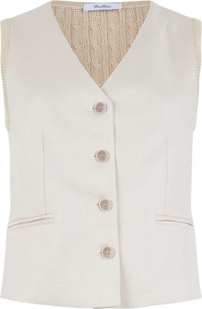 Max Mara Femme, Vestes, Beige, Taille: 38 FR Gilet Calibri
