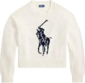 Polo Ralph Lauren Femme, Pulls, Blanc, Taille: 40 FR Tricot ras du cou