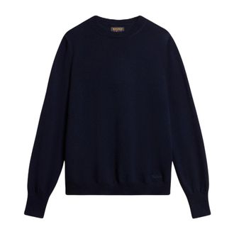 Woolrich Fine Merinos Crewneck - Femme - Pulls - Bleu - Taille: 44 FR