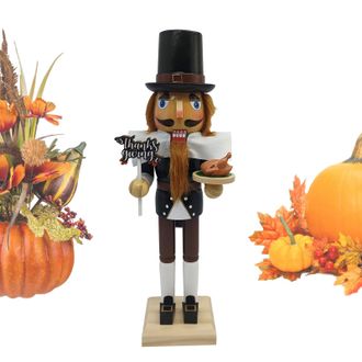 Generico Nussknacker-Figuren: Herbstfiguren von 30,5 cm (12 Zoll), saisonale Urlaubsskulptur, dekorative Statue, sch&ouml;ne Dekoration f&uuml;r das Wohnzimmer von EST