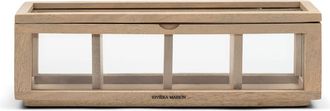 Riviera Maison Teedose 4 Fächer Natürlich, Teekiste, Küchenaufbewahrung - Mystic Harbor Rechteckige Teebox - Holz - Handgefertigt - (LxBxH) 11.5x37x12
