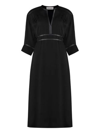 Yves Salomon robe mi-longue en crêpe - Noir