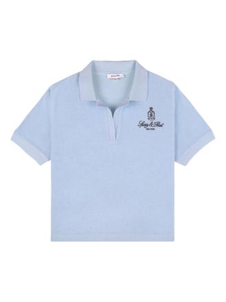 Sporty & Rich polo à logo brodé - Bleu