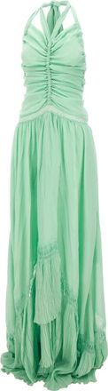 Blumarine Femme, Robes, Vert, Taille: 36 FR Longue Robe en Georgette