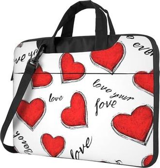 Generic Love You Sacoche pour ordinateur portable de 15,6, housse de protection antichoc pour ordinateur portable de 15,6, motif coeurs rouges, multicolore, 1