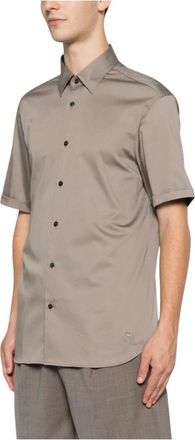 Emporio Armani Homme, Chemises, Gris, Taille: XL Short Sleeve Chemises
