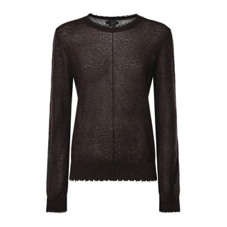 Pinko Pinko, Femme, Pulls, Brun, Taille: 36 FR Pulls &agrave; col rond