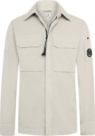 C.P. Company Overshirt aus Baumwolle mit Logo-Patch am linken Arm in