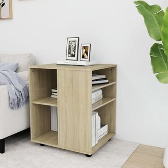 vidaXL Vidaxl - Biblioth&egrave;que mobile avec roues et 2 &eacute;tag&egrave;res ouvertes diff&eacute;rentes couleurs disponibles Couleur : marron