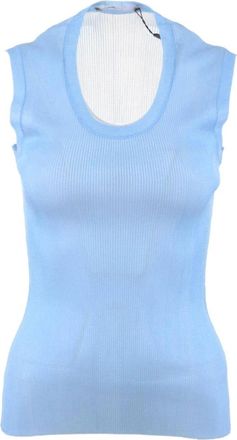 Dolce & Gabbana Femme, Tops, Bleu, Taille: 46 FR Sleeveless Top