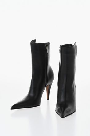 Alexander McQueen Leder-Stiefeletten AUSTRALIAN mit seitlichem Rei&szlig;verschluss und schmaler Spitze, 11 cm Absatz Alexander McQueen