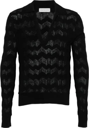 Dries Van Noten Homme, Tops, Noir, Taille: XL Polo en Maille