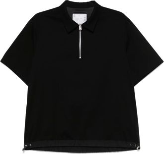 sacai polo à col zippé - Noir