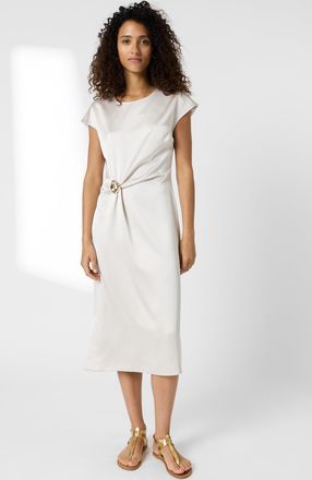 Gerard Darel Robe satin&eacute;e drap&eacute;e - RIALYA - Ecru