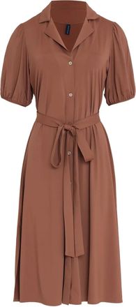 Lygia & Nanny robe ceinturée à manches bouffantes - Marron