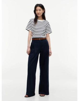 Tommy Hilfiger Pantalon chino large &agrave; logo brod&eacute; - Bleu fonc&eacute;