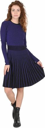 HUGO BOSS Femme, Robes, Bleu, Taille: 36 FR Jules Knit Dress Long Sleeve Fit Flare