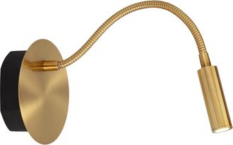 Lucide JOLIJN - wiederaufladbare Bettlampe/Wandleuchte - Akku/Batterie - &Oslash; 11 cm - LED - 1x2W 3000K - Magnetisch - Mattes Gold/Messing