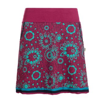 vishes Alternative Bekleidung - Damen Mini-Rock Baumwolle geometrisches Muster elastischer Bund dunkelrot 36