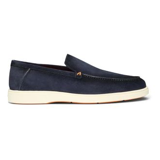 Santoni Homme, Chaussures, Bleu, Taille: 44 1/2 EU Suede Loafer