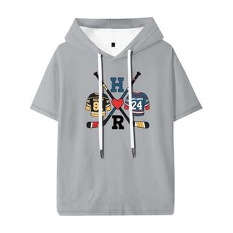 Generic HeatRivalry Hollander Rozanov T-shirts &agrave; capuche unisexe &agrave; manches courtes V&ecirc;tements d&eacute;contract&eacute;s, gris, XXL