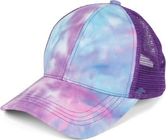 styleBREAKER Cap Ponytail Baseball Cap Batik mit Mesh Einsatz