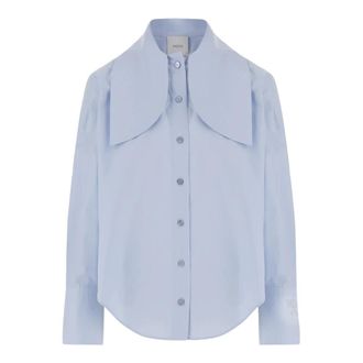 Patou Bluse aus Baumwollpopeline mit Knoten - - Blouses & Shirts - Damen - Blau - M