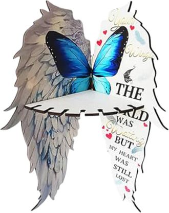 Generic Schmetterlingsflügel-Eckpunkte - Boho-Vintage-Schwimmständer, dekoratives Aufbewahrungsregal | Engelsflügel-Wandregal für Schlafzimmerecke, Wohnraum, 