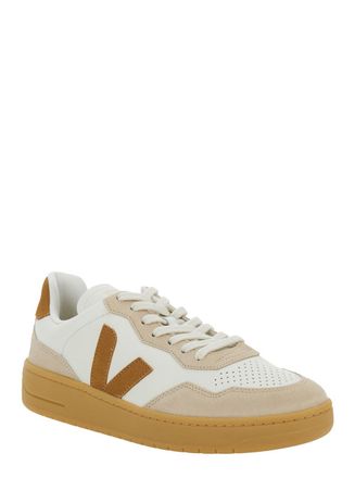 Veja Unisex Beige Sneaker With Side Logo And Perforated Toe Leather Trainers