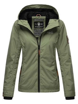 Marikoo Damen &Uuml;bergangsjacke - Brombeere, leicht mit Kapuze & Kragen