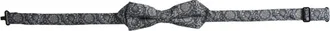 Dolce & Gabbana Gray Silk Patterned Adjustable Neck Men Bow Tie