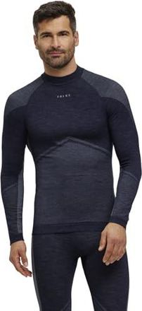 Falke Hommes T-Shirt Manches Longues Opaque Coupe r&eacute;guli&egrave;re Laine Vierge, Fibre Artificielle