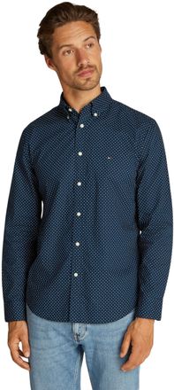 Tommy Hilfiger Herren Hemd Flex Poplin Polka Dot Regular Fit, Blau (Night Sky / Multi Dot), XL