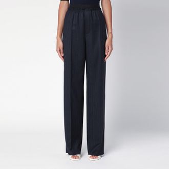 Bottega Veneta Gestreifte Hose aus Wolle schwarz/blau