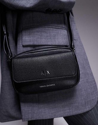 A|X Armani Exchange Sac bandouli&egrave;re &agrave; logo - Noir