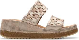 Clarks Damen Kassanda Mule Sandalia, Metallic Combi, 39.5 EU