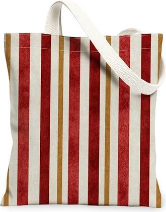 Generic Sac fourre-tout en toile ray&eacute;e, style vintage, r&eacute;utilisable, l&eacute;ger et lavable avec bandouli&egrave;re pour lext&eacute;rieur, les voyages, la plage, les pique-nique