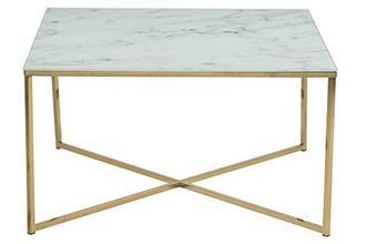 AC Design Furniture Couchtisch Antje, B: 80 x T:80 x H: 45 cm, Glas, Weiss